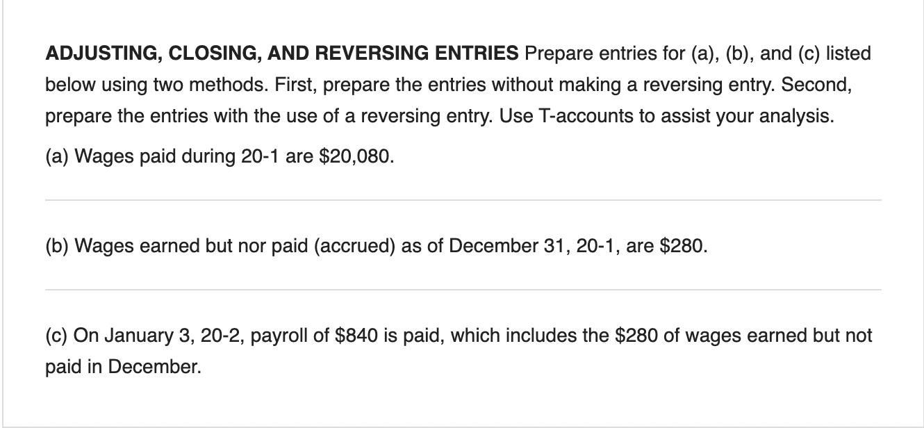 Solved ADJUSTING, CLOSING, AND REVERSING ENTRIES Prepare | Chegg.com