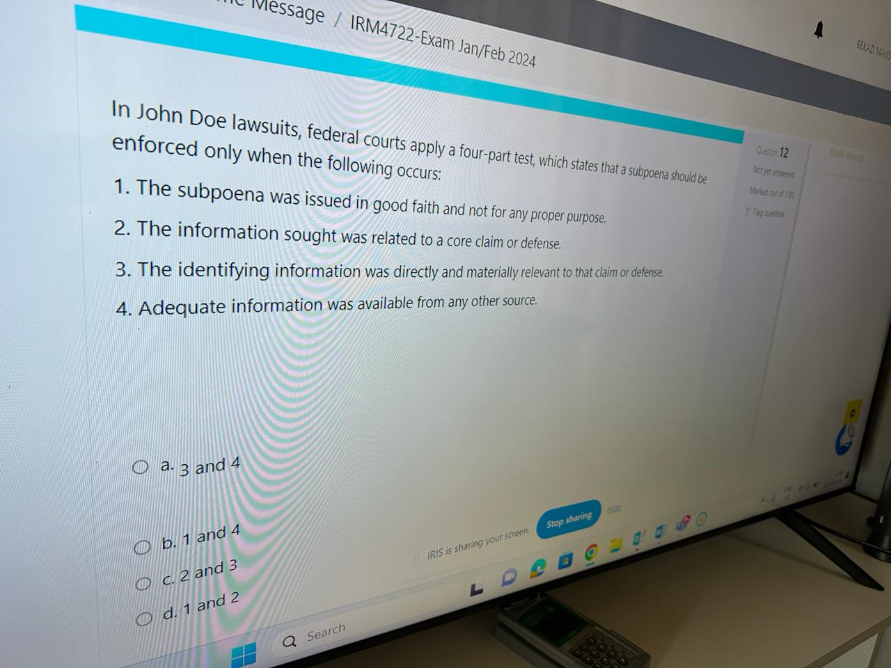 Solved In John Doe lawsuits, federal courts apply a | Chegg.com