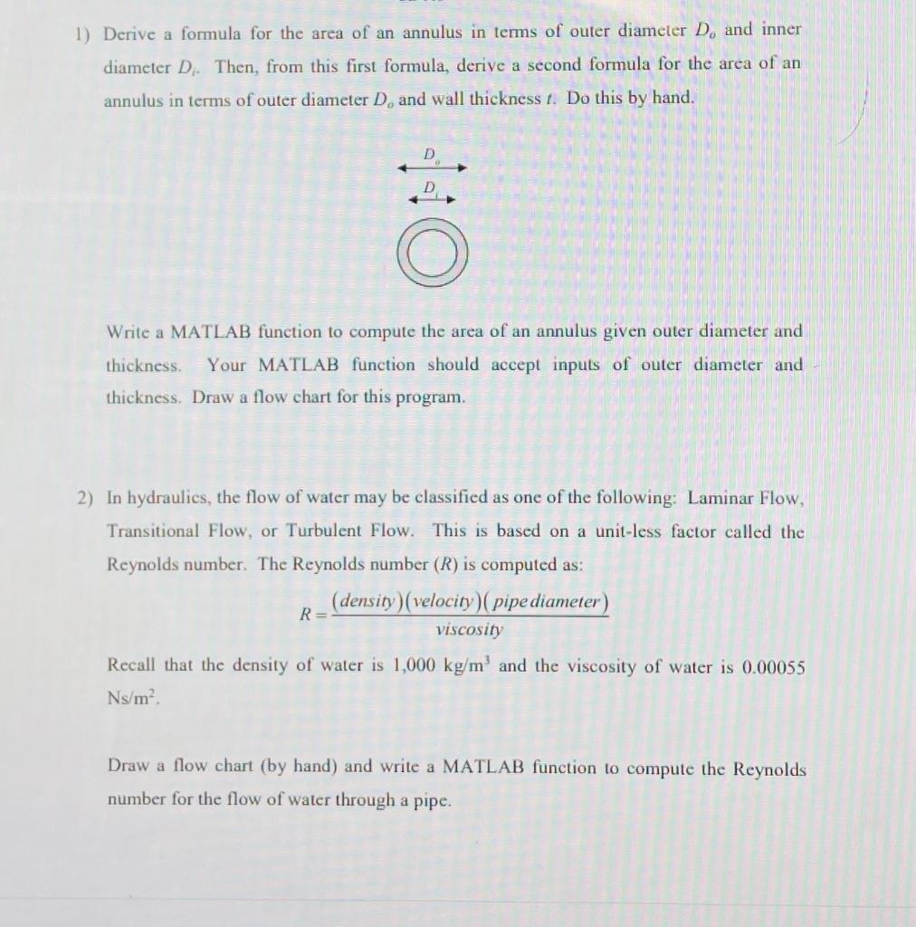 Solved 1) Derive a formula for the area of an annulus in | Chegg.com