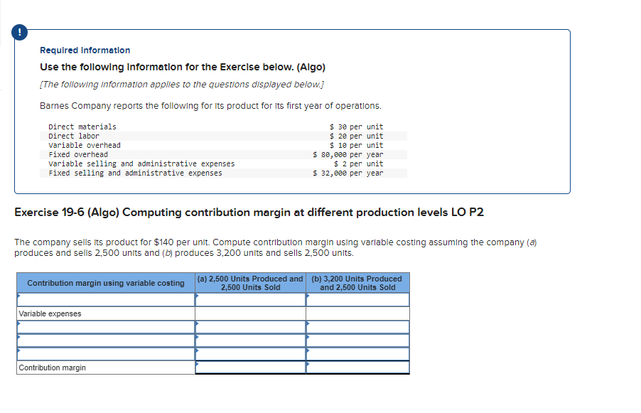 Solved Required Information Use the following Information | Chegg.com