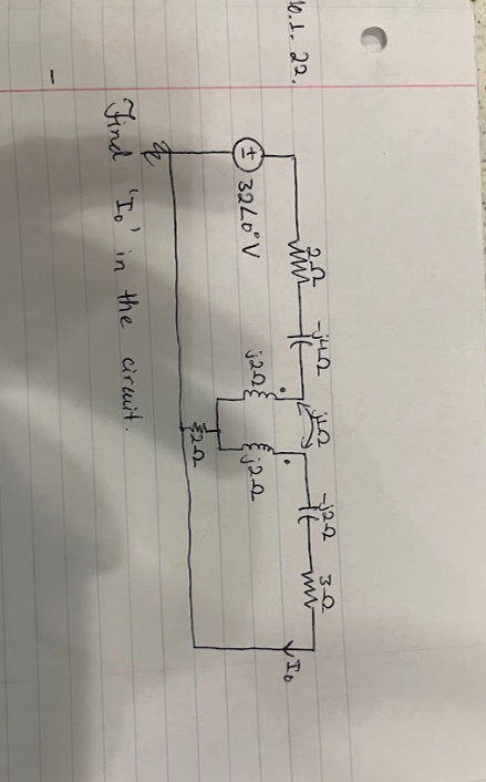 Solved Find I0 ﻿in the circuit in fig 10.1.22 | Chegg.com