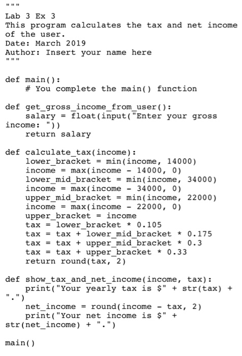Solved EXERCISE 3.3 NET INCOME CALCULATION Complete the | Chegg.com