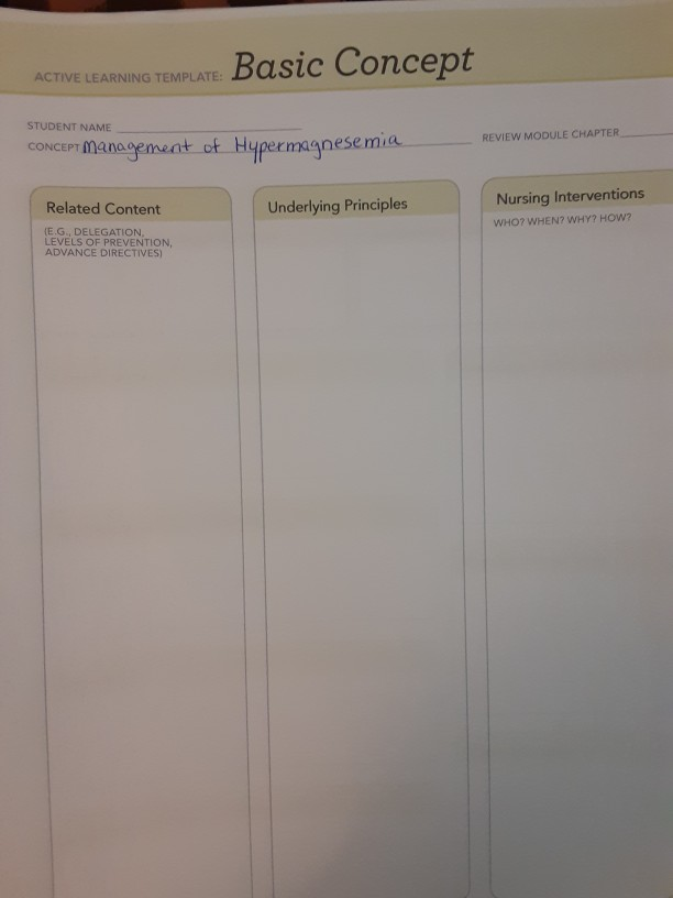 Solved ACTIVE LEARNING TEMPLATE: Basic Concept STUDENT NAME | Chegg.com