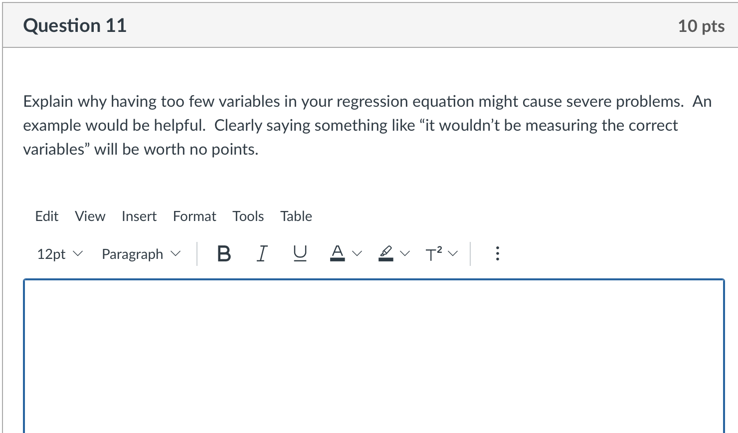Solved Question 11 10 pts Explain why having too few | Chegg.com