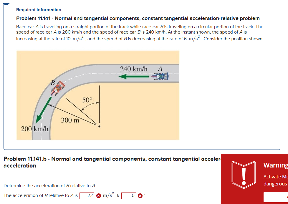 Solved Problem 11 141 B ﻿normal And Tangential Components
