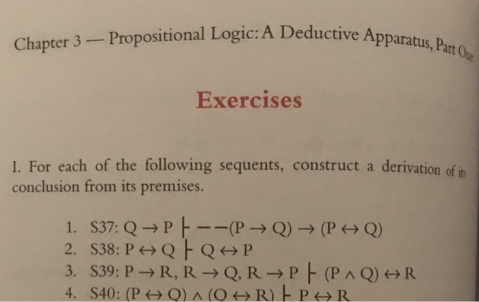 Solved ctive Apparatus, Part One Chapter 3- Propositional | Chegg.com