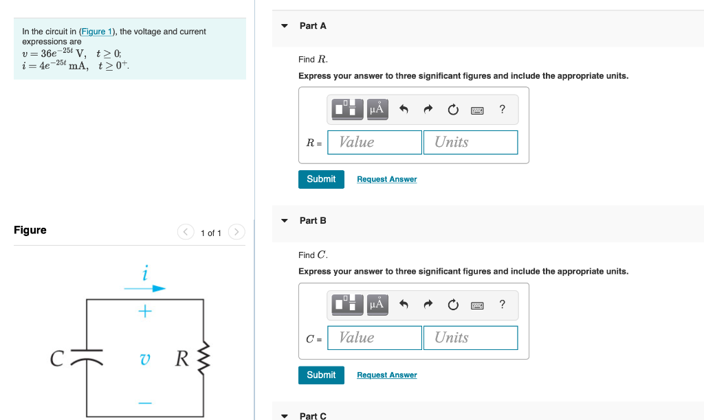 Solved In the circuit in (Figure 1), the voltage and current | Chegg.com