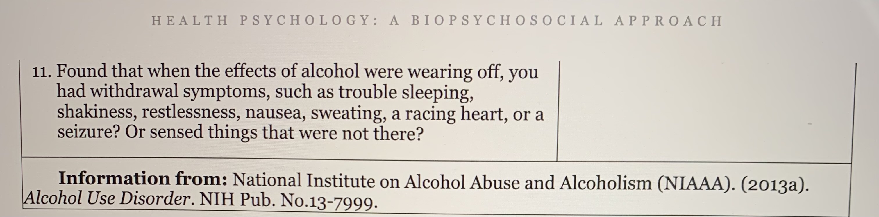 Solved Alcohol Use disorder (AUD) is defined in our textbook | Chegg.com