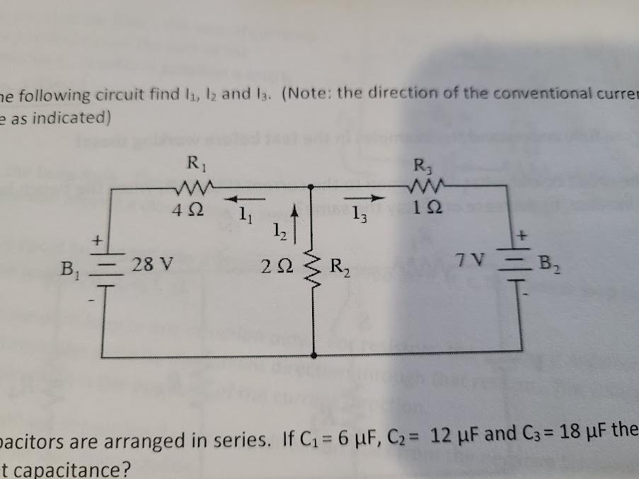 Solved For the following circuit find I1, I2, and I3. | Chegg.com
