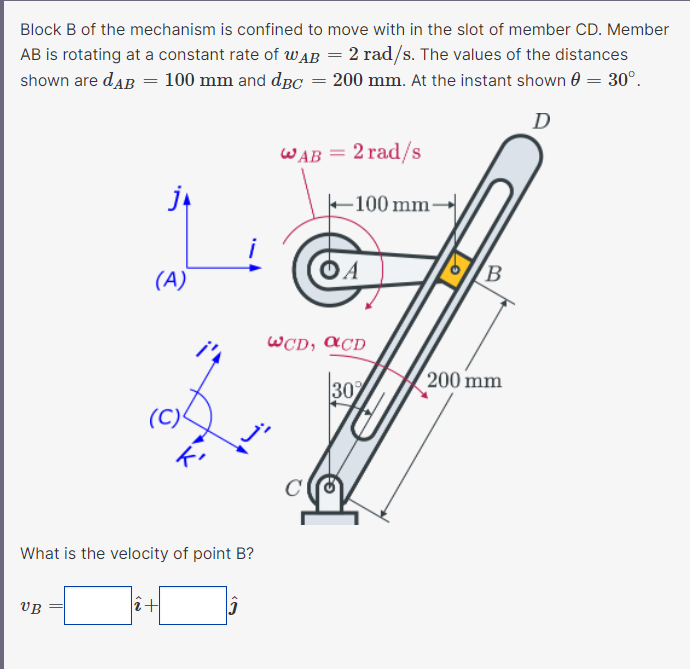 Solved Block B of the mechanism is confined to move with in | Chegg.com