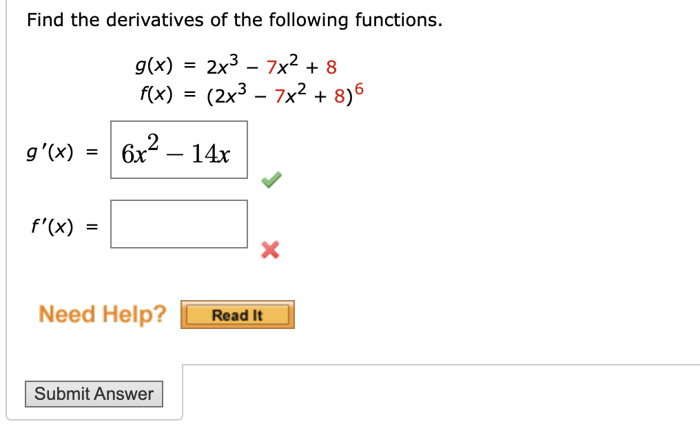 Solved Find the derivatives of the following functions. | Chegg.com