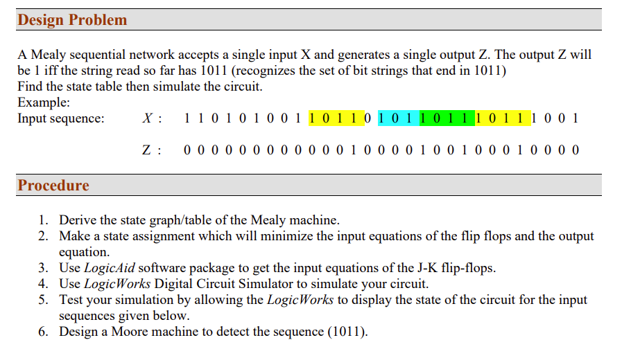 Solved A Mealy Sequential Network Accepts A Single Input X 