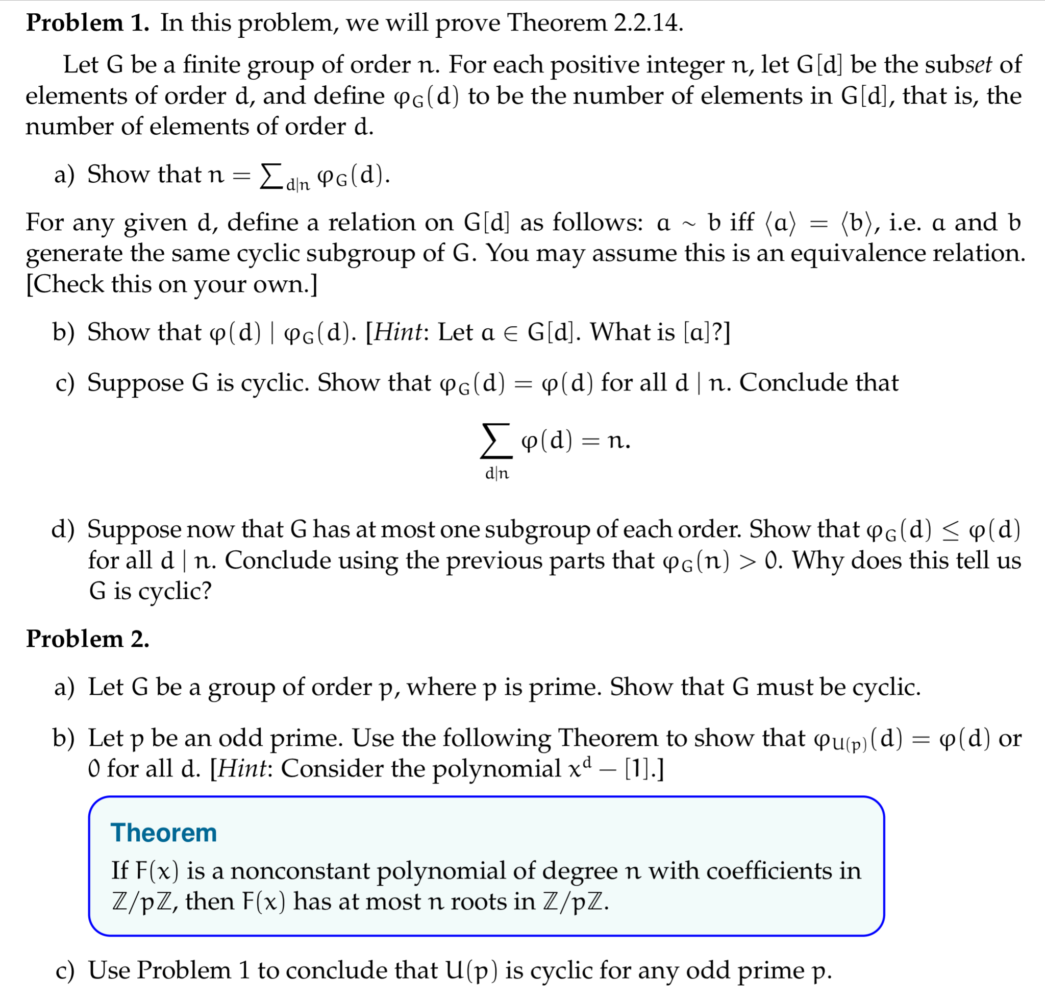 Solved Problem 1. ﻿In this problem, we will prove Theorem | Chegg.com