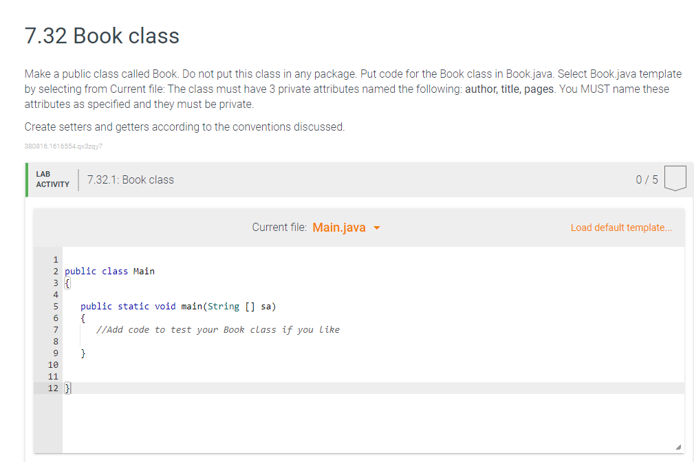 Solved 7.32 Book class Make a public class called Book. Do | Chegg.com