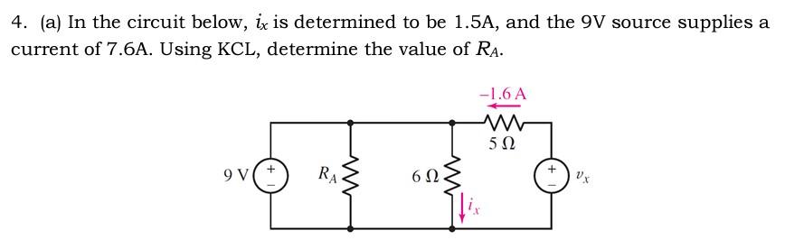 Solved 4. (a) In the circuit below, ix is determined to be | Chegg.com