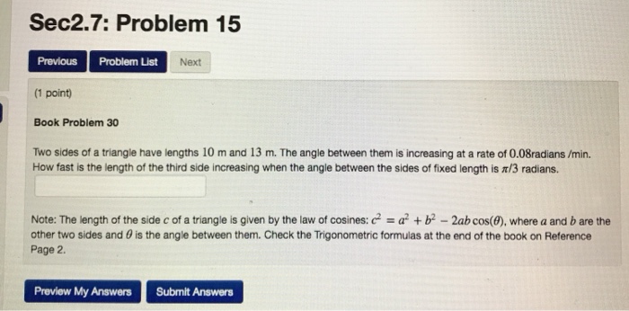 Solved Sec2.7: Problem 15 Previous Problem List (1 point | Chegg.com