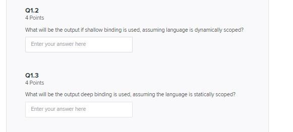 Q1 Subprogram Passing 12 Points Given the following | Chegg.com