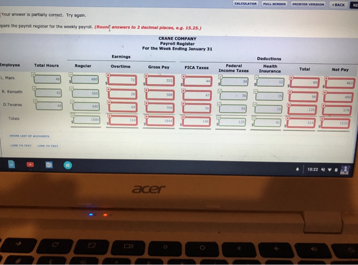 Solved PULL SCREEN PRINTER VERSION BACK Question 1 Crane | Chegg.com