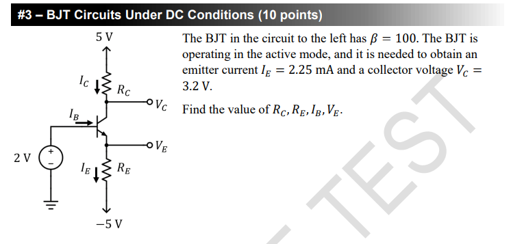 Solved #3 - ﻿BJT Circuits Under DC Conditions (10 | Chegg.com