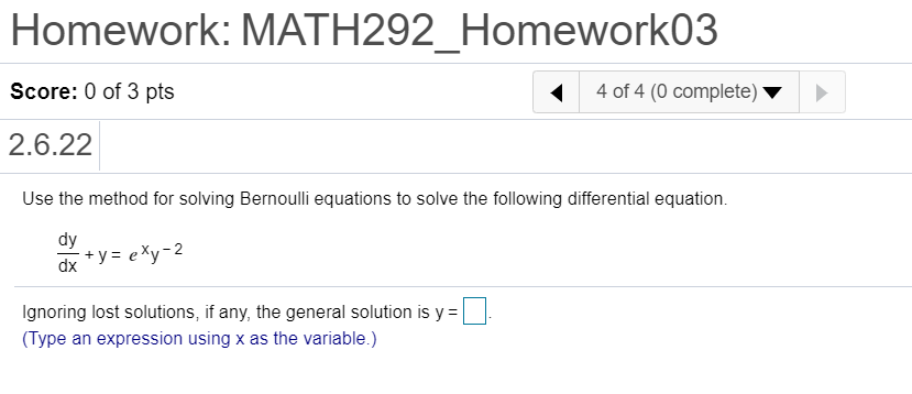 Solved Homework: MATH292_Homework03 Score: 0 of 3 pts 4 of 4 | Chegg.com