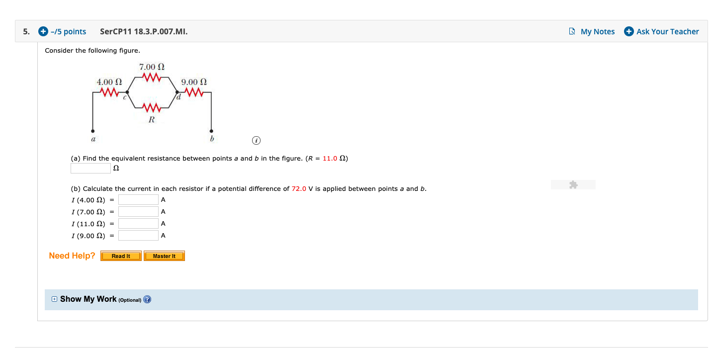 Solved 5 5 Points Sercp11 18 3 P 007 Mi My Notes Ask