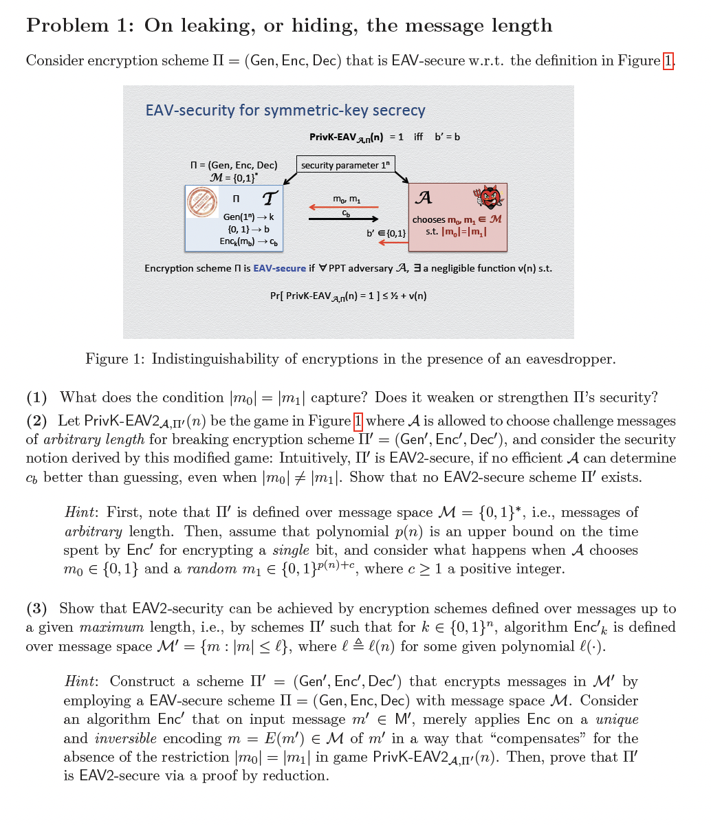 Solved Problem 1: On leaking, or hiding, the message | Chegg.com