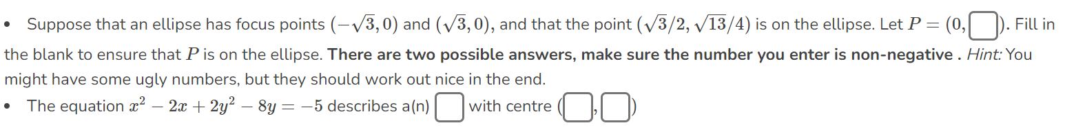 Solved Suppose that an ellipse has focus points (-32,0) ﻿and | Chegg.com