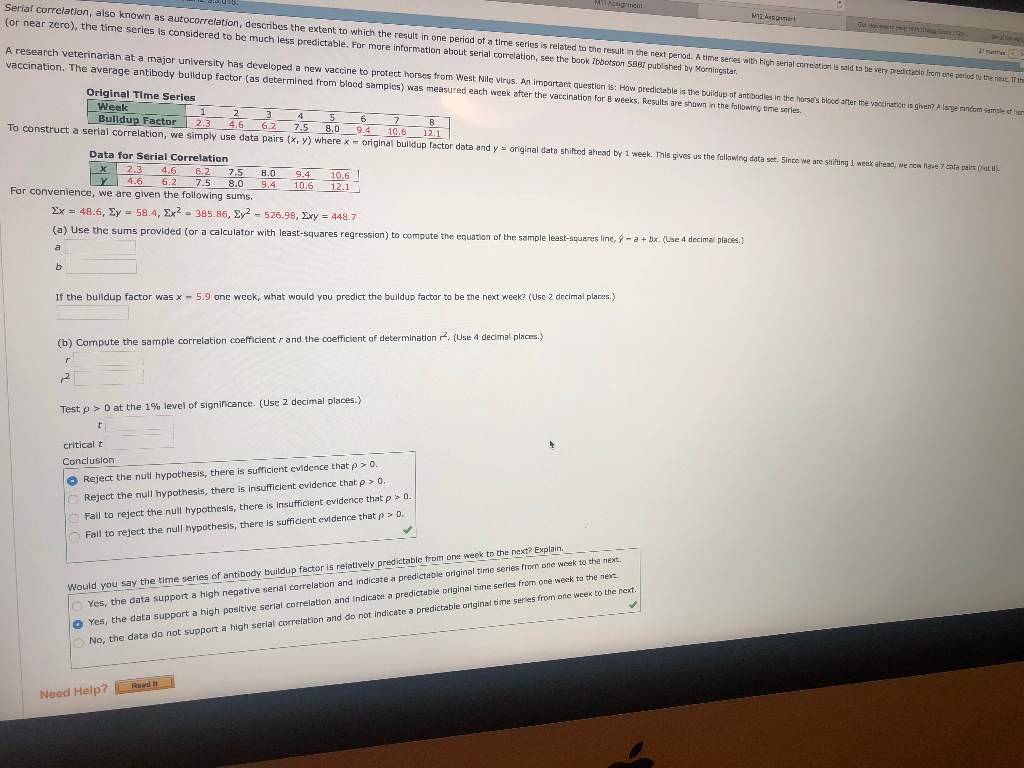 Solved Serial correlation, also known as autocorrelation, | Chegg.com