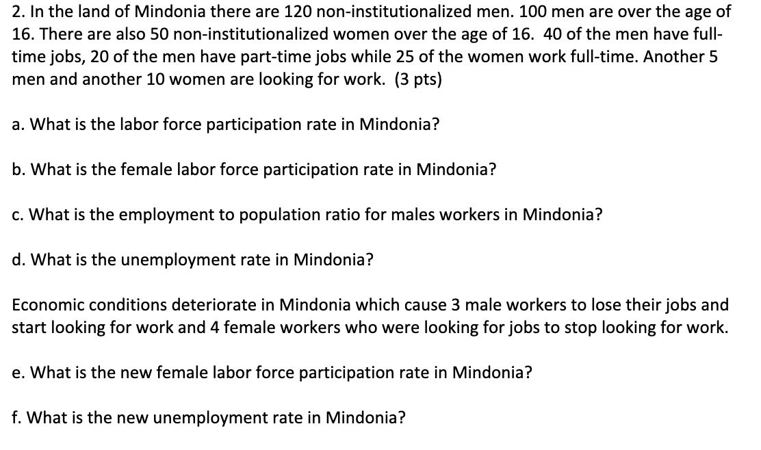 Solved 2. In the land of Mindonia there are 120 | Chegg.com