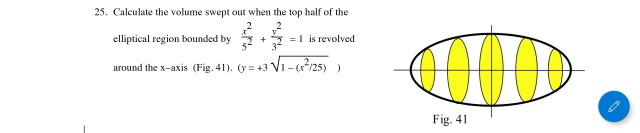 Solved 25. Calculate the volume swept out when the top half | Chegg.com