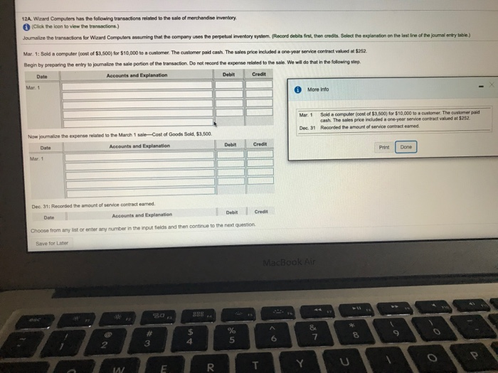 Solved 12A. Wizard Computers has the following transactions | Chegg.com