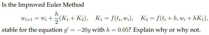 Is the Improved Euler Method | Chegg.com