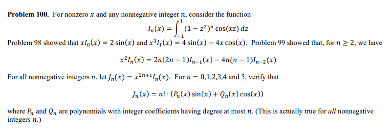 Solved Problem 100. ﻿For nonzero x ﻿and any nonnegative | Chegg.com