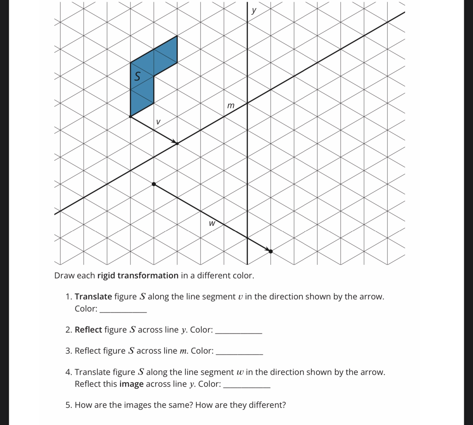 Solved Draw each rigid transformation in a different | Chegg.com