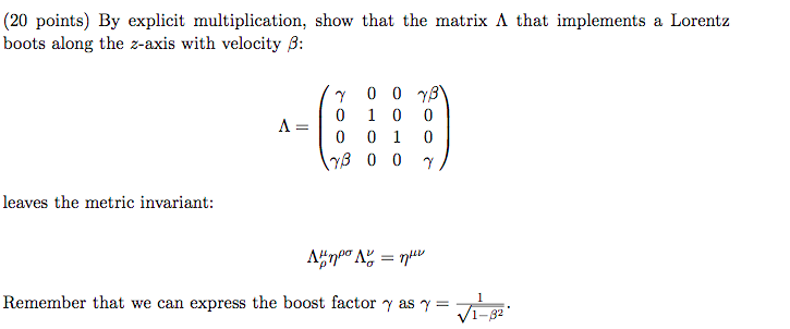 (20 points) By explicit multiplication, show that the | Chegg.com