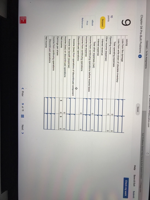 Solved To Do A Chapter 04 Pre-Built Problems Help Save& Exit | Chegg.com