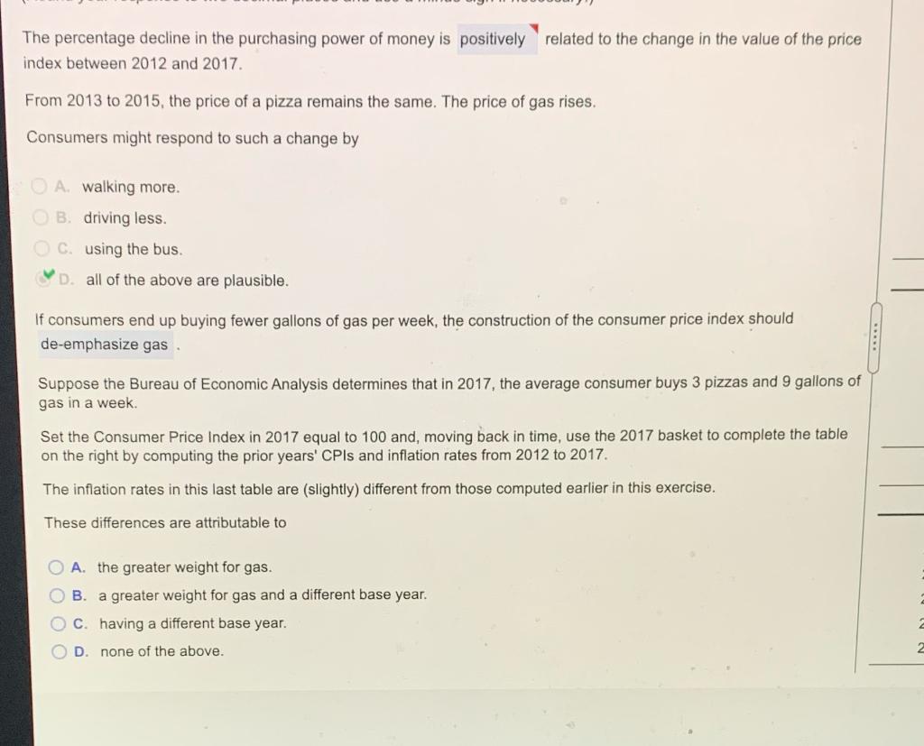 Solved The percentage decline in the purchasing power of | Chegg.com