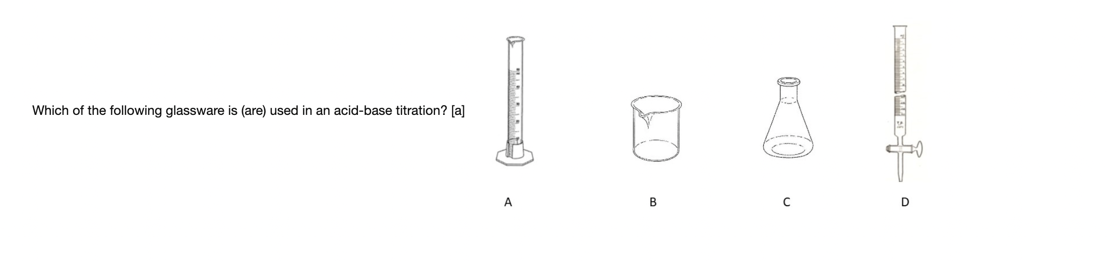 Solved Is ad ! Which of the following glassware is (are) | Chegg.com