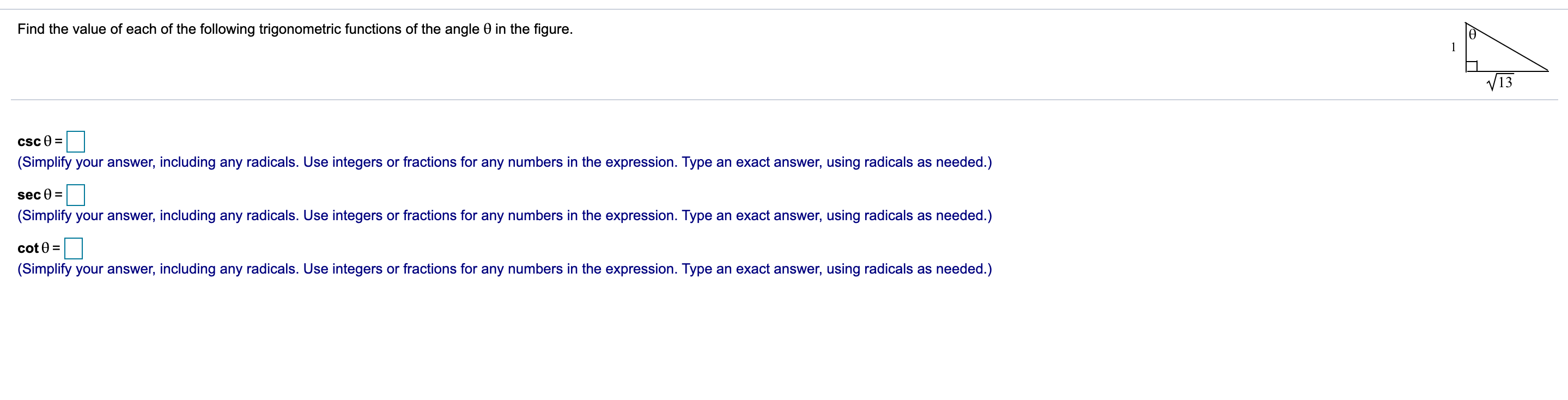 Solved Find the value of each of the following trigonometric | Chegg.com
