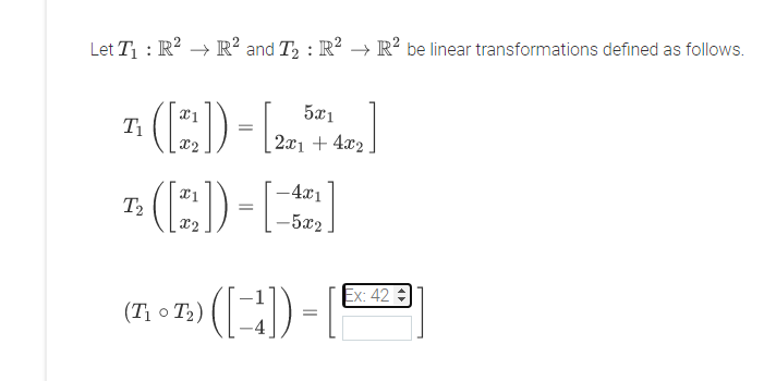 Solved Let T1 : R2 + R2 and T2 : R2 + R2 be linear | Chegg.com