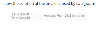 Solved show the solution of the area enclosed by two graphs | Chegg.com