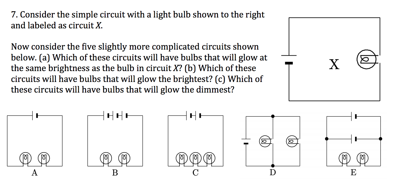Solved 7. Consider the simple circuit with a light bulb | Chegg.com