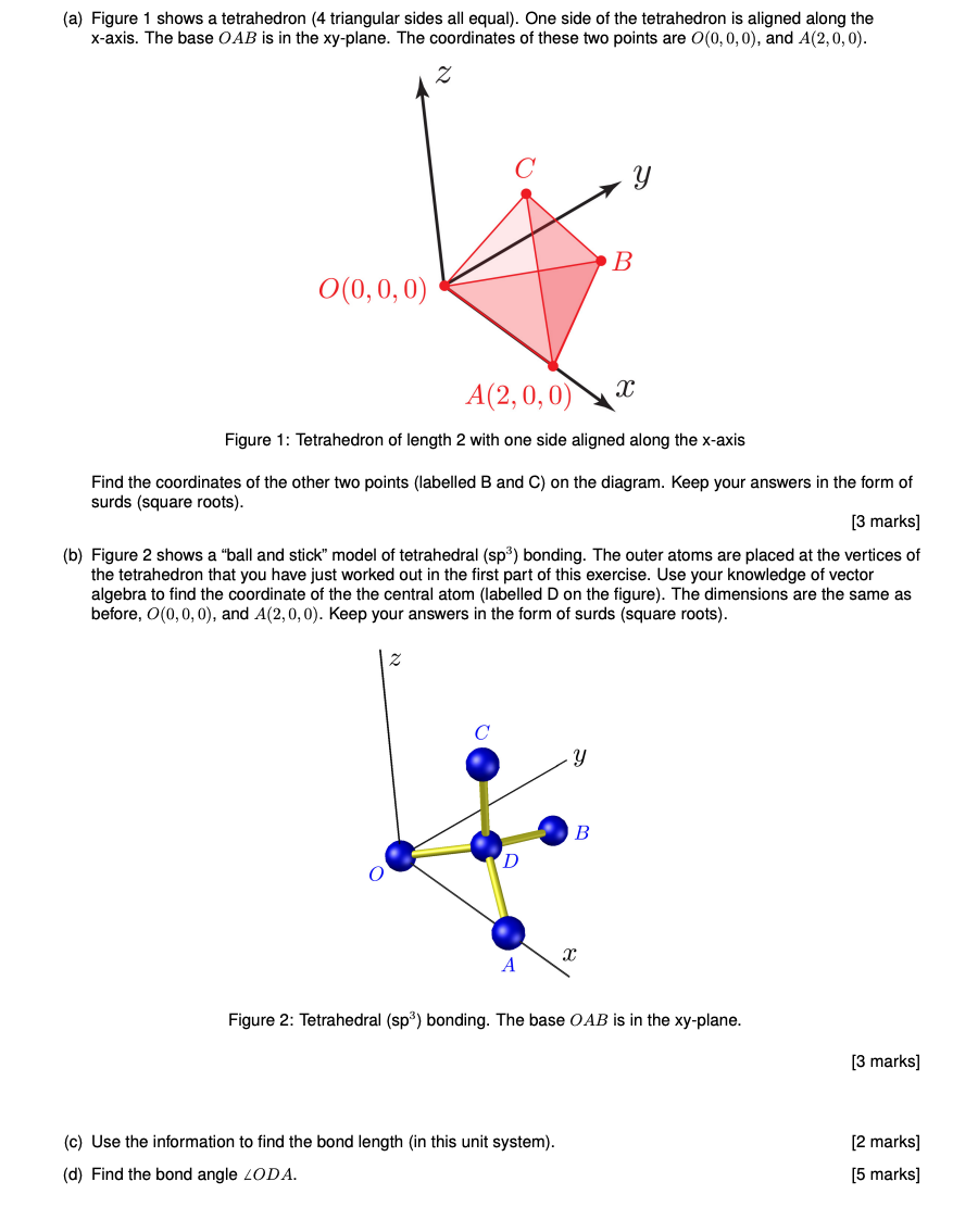 Solved (a) Figure 1 shows a tetrahedron (4 triangular sides | Chegg.com