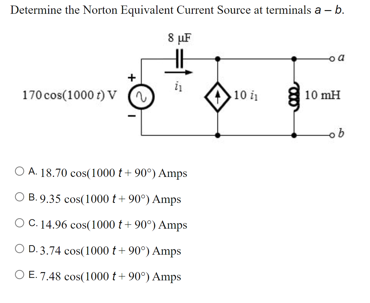 Solved Determine the Norton Equivalent Current Source at | Chegg.com