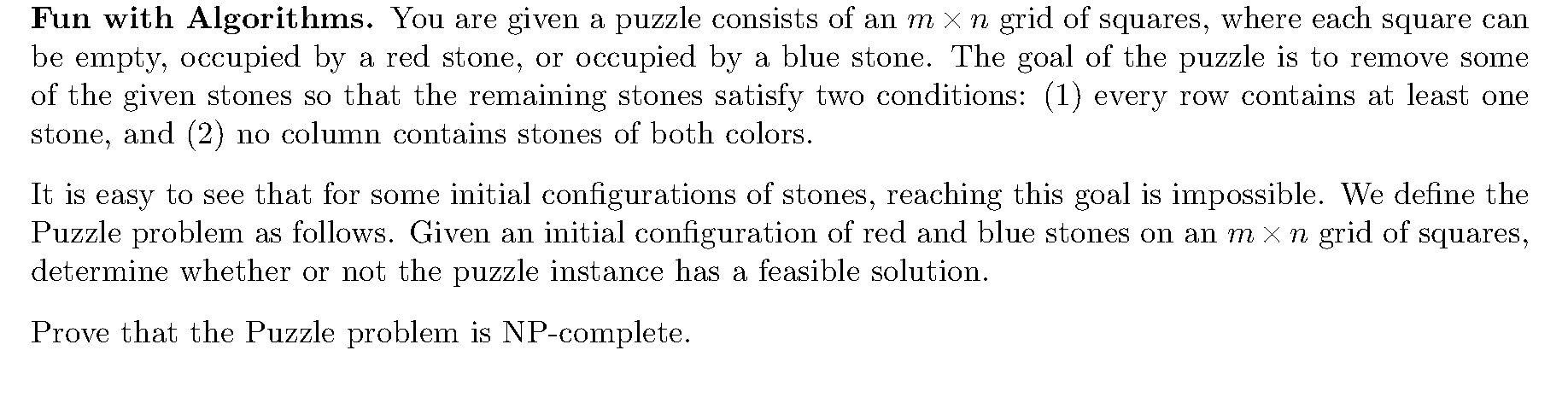Solved Fun with Algorithms. You are given a puzzle consists | Chegg.com