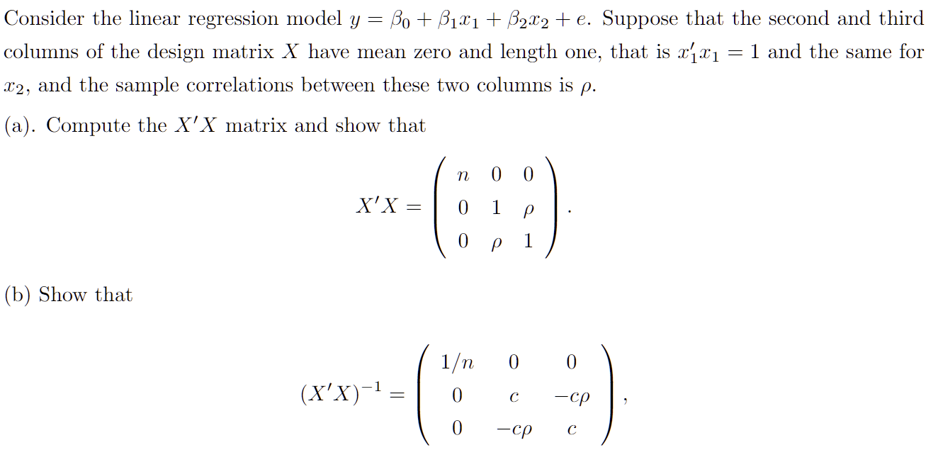Solved Consider the linear regression model | Chegg.com