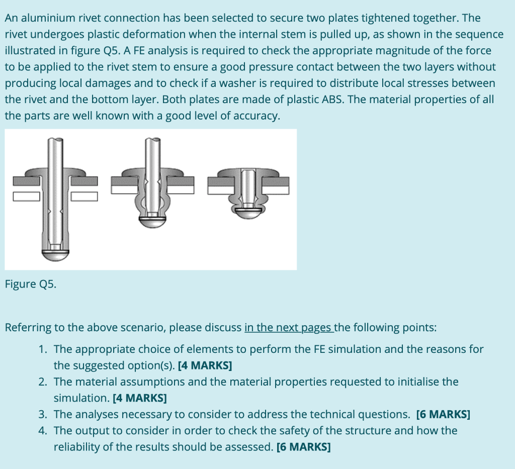 Solved An aluminium rivet connection has been selected to | Chegg.com