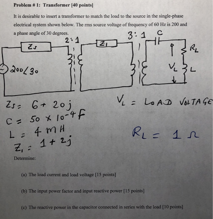 Solved Problem # 1: Transformer [40 points] It is desirable | Chegg.com