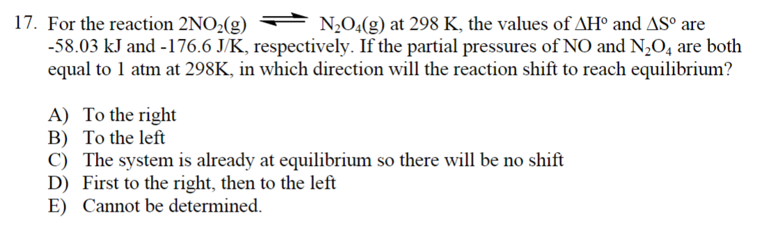 Solved 17. For the reaction \\( 2 | Chegg.com