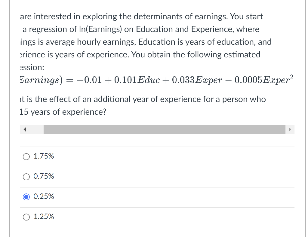 Solved If you think that a unit change in the regressor has | Chegg.com